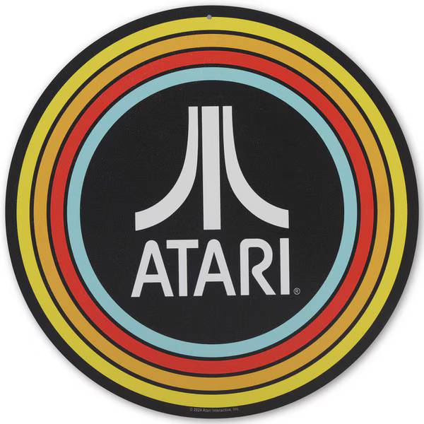 MAR252479 - ATARI VINTAGE STRIPES 11IN ROUND METAL SIGN - Previews World MAR252479 - ATARI VINTAGE STRIPES 11IN ROUND METAL SIGN - Previews World